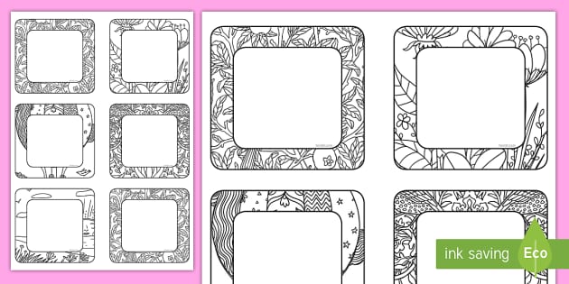 👉 Mindfulness Colouring Square Peg Labels - Coloured Editable Gratnells ...