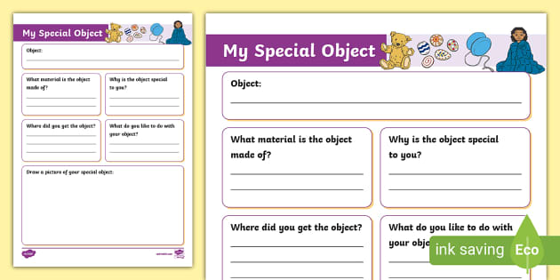 My Special Object Fact File Template (teacher made) - Twinkl