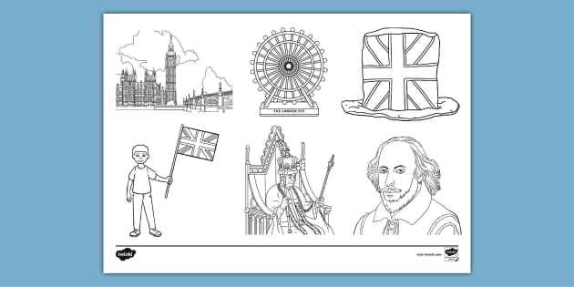 British Doodle Colouring Page (teacher made) - Twinkl