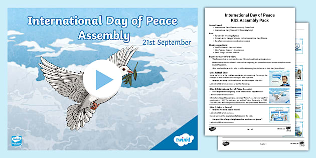 KS2 International Day of Peace Assembly (teacher made)
