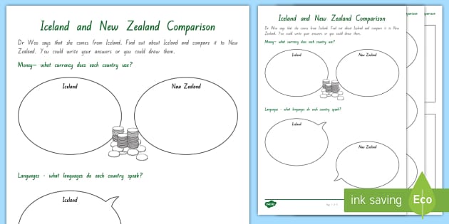 Year 3 and 4 Chapter Chat Week 1 Iceland and New Zealand Worksheet ...