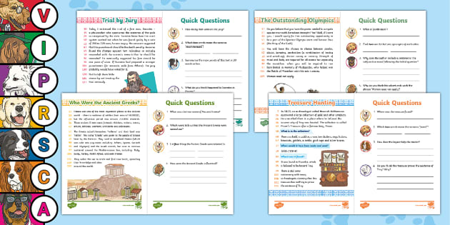 UKS2 60-Second Reads: Ancient Greece Activity Pack - Twinkl