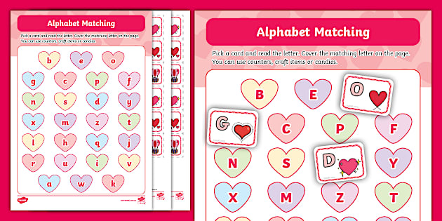 Valentines Day Alphabet Cover Up Activity - Twinkl