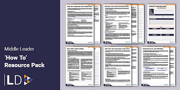 Middle Leader 'How To' Resource Pack