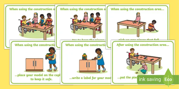 Construction Area Rules Display Posters (teacher made)