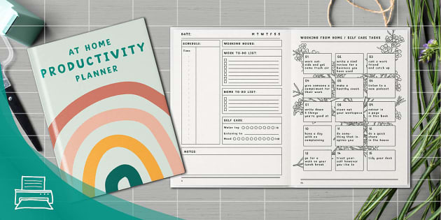 Muted Rainbow | At Home Productivity Planner (teacher made)