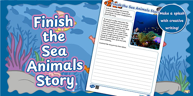 Foundation Phase - Finish the Sea Animals Story Worksheet