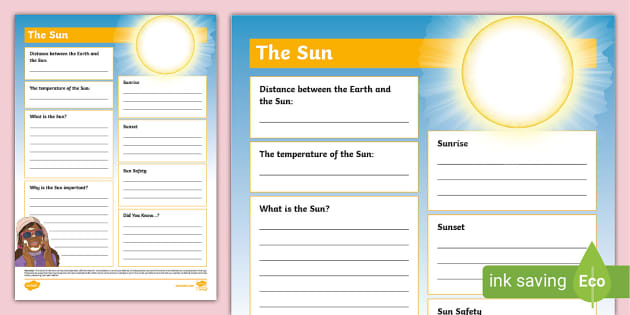 The Sun Fact File Template (Teacher-Made) - Twinkl