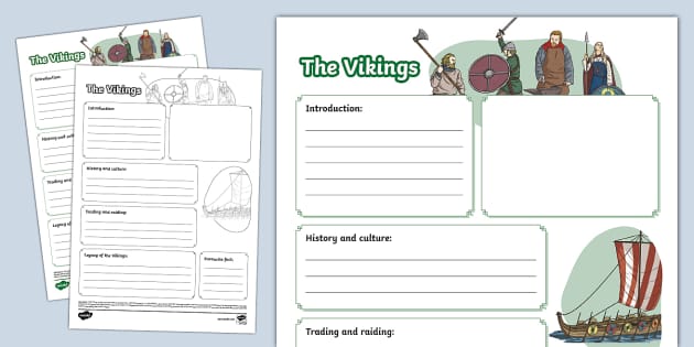 The Vikings Non-Chronological Report Template (teacher made)