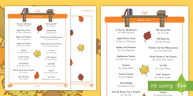 Fall Book List (Hecho por educadores) - Twinkl