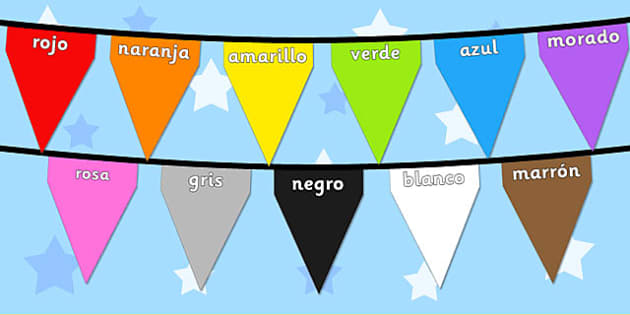 Colours on Bunting Spanish - colour, display, keywords, spain, spanish
