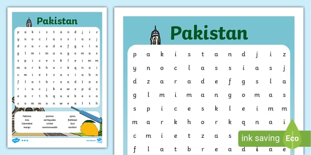 KS1 Pakistan Wordsearch (teacher made) - Twinkl