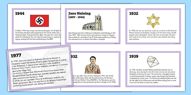Scottish Significant Individuals Jane Haining Sequencing Cards