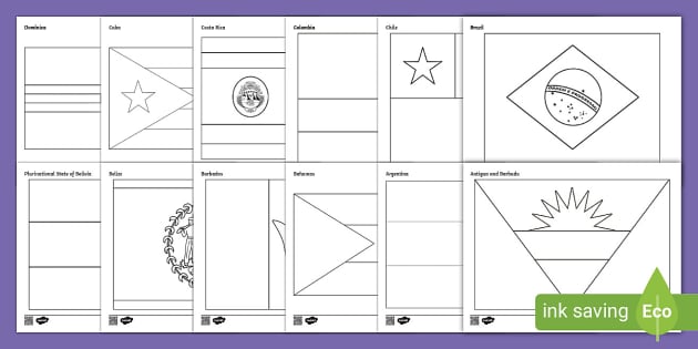 country flags coloring sheet