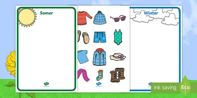 Winter en Somerklere Sorteer Aktiwiteit (teacher made)