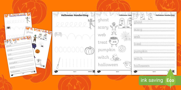 Halloween Handwriting Worksheets (profesor hizo) - Twinkl