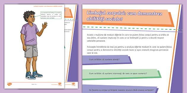 Limbajul corpului: Cum demonstrez abilități sociale? – Fișă