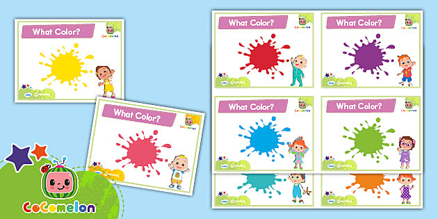 Free Cocomelon What Color Flash Cards Teacher Made