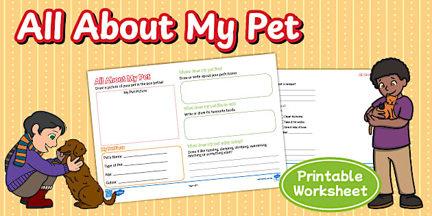 Singapore All About My Pet Activity Sheet