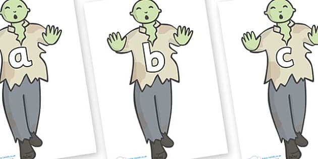 Phase 2 Phonemes on Zombies (teacher made) - Twinkl