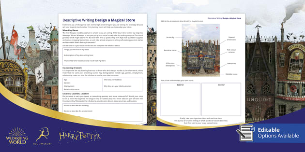 Harry Potter: Design a Magical Store Activity Sheet - Twinkl