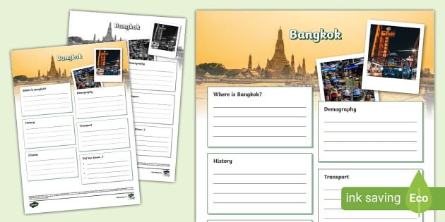 Bangkok Fact File Template (teacher made) - Twinkl