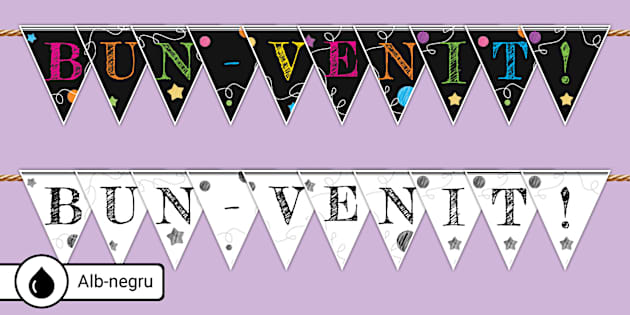 Bun-venit la școală/grădiniță! – Stegulețe decorative