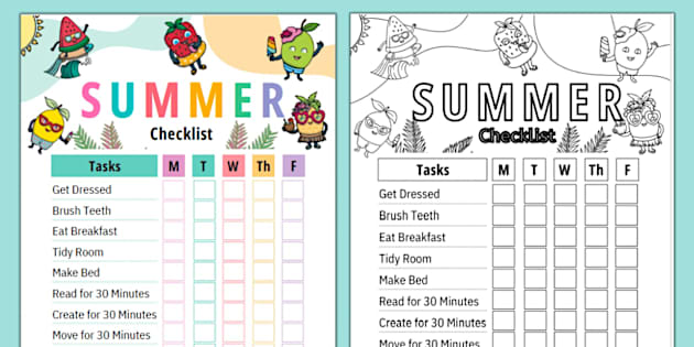 Summer Vacation Checklist English (teacher made) - Twinkl