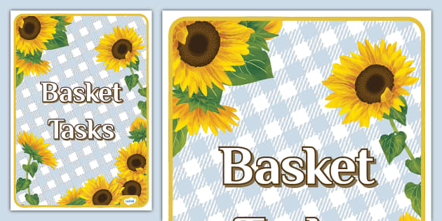 Sunflower Themed Basket Tasks Display Poster (teacher made)