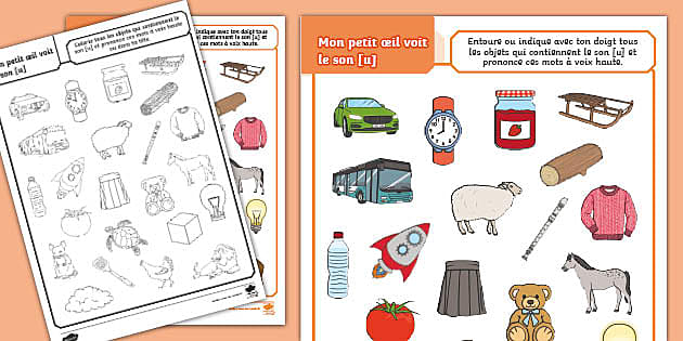Jeu de phonologie - mon petit œil voit le son [u] - Twinkl
