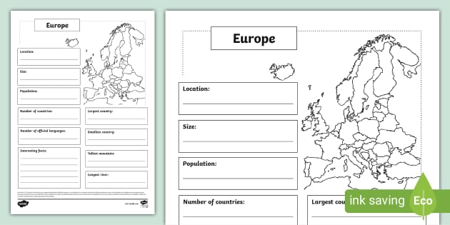 Europe Fact File Template, All About Europe (teacher made)