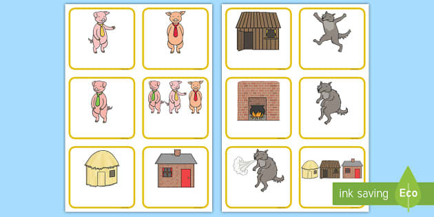 The Three Little Pigs editable Drawer, Peg, Name Labels