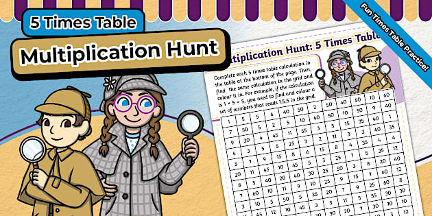 👉 Multiplication Hunt: 5 Times Table