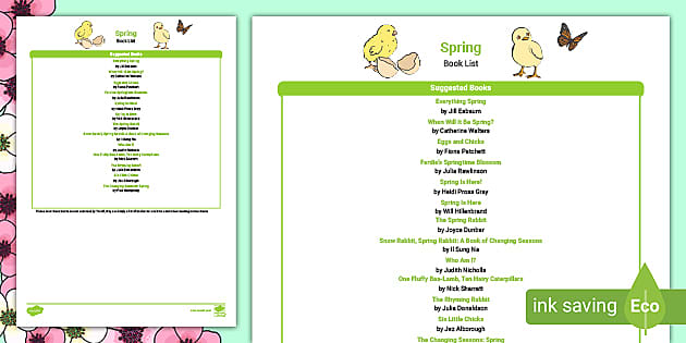 EYFS Spring Books List - storytelling early years - Twinkl