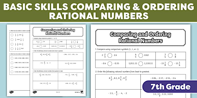 Math Basic Skills Comparing and Ordering Rational Numbers