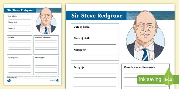 Sir Steve Redgrave Fact File Template (teacher made)