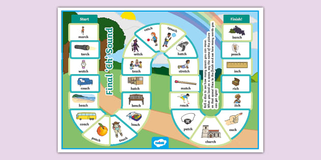 Final 'Ch' Sound Board Game (teacher made) - Twinkl