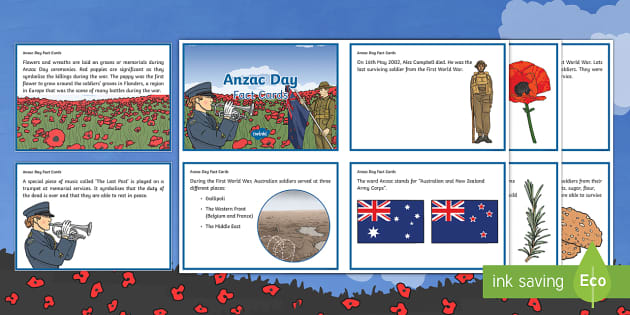 Interesting Facts About Anzac Day | Fact Cards | Twinkl