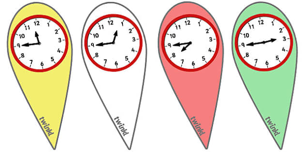 FREE! - Analog Time Fans (Quarter To) (Teacher-Made)