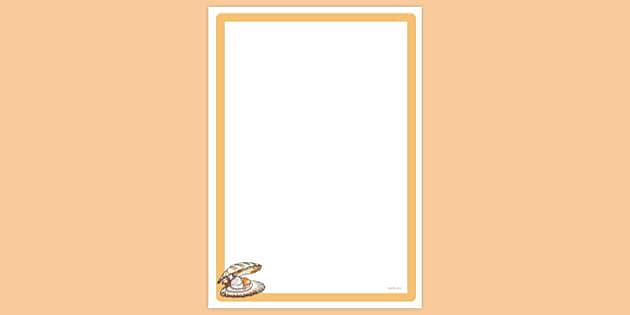 Simple Blank Clam Page Border | Page Borders | Twinkl