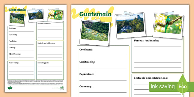 Guatemala Fact File Template (creat de profesori) - Twinkl