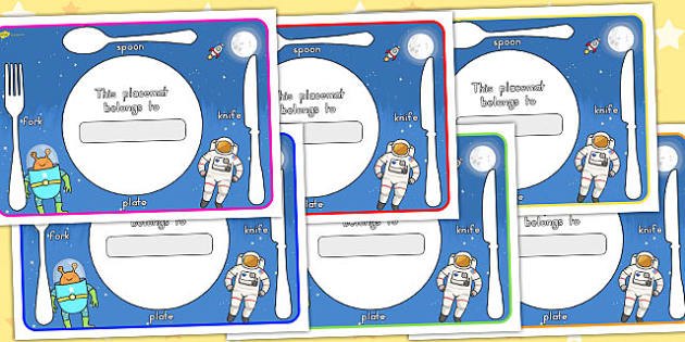 Space Themed Placemats (teacher made)