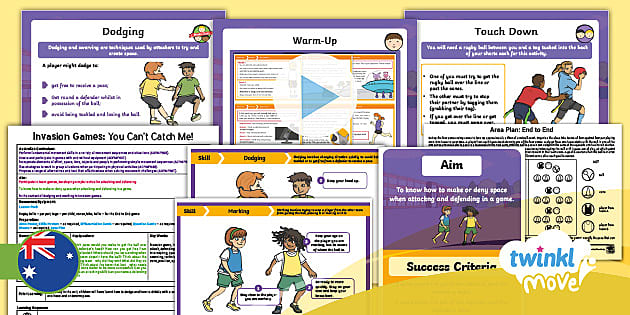 Move PE Year 2 Invasion Games Lesson 4: You Can’t Catch Me! Lesson Pack