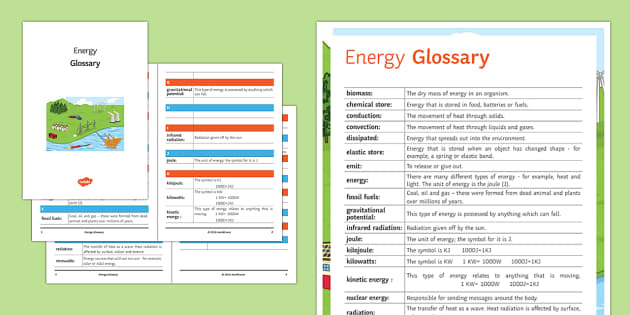 Energy Glossary (teacher made) - Twinkl