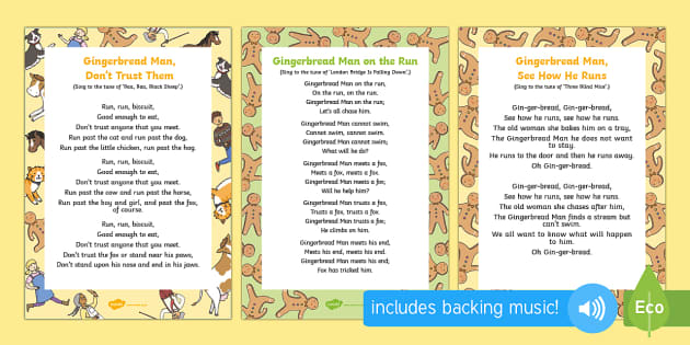The Gingerbread Man Songs (teacher made)