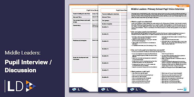 Middle Leaders: Pupil Voice Interview | Children Interviews
