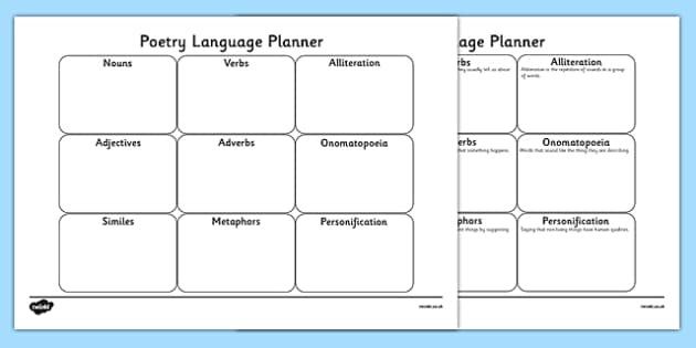 Poetry Planning Sheet | KS2 Resources (teacher made)