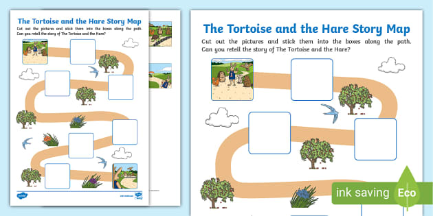 Tortoise and the Hare Cut and Stick Story Map Activity Tortoise and the Hare Cut and Stick Story Map Activity