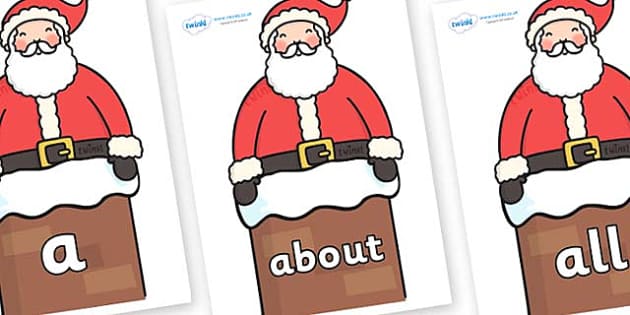 FREE! - 100 High Frequency Words on Santa in Chimney
