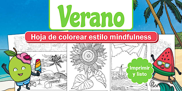 Hojas de colorear: Mindfulness - Verano
